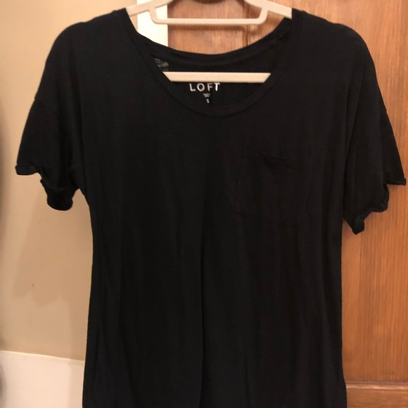 LOFT | Tops | Loft Black Cotton Tee | Poshmark
